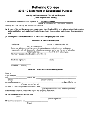 Fillable Online 2018-19 Statement of Educational Purpose Fax Email Print - pdfFiller