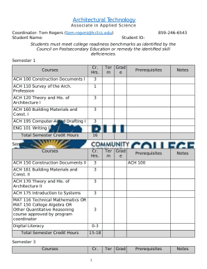 AAS Architectural Technology Doc Template | pdfFiller