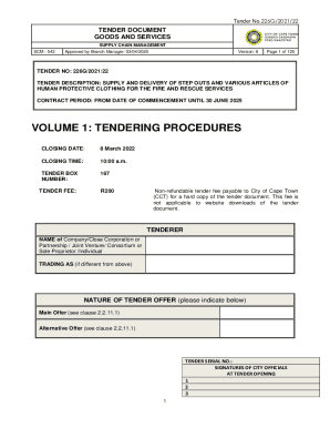 Fillable Online TENDER DESCRIPTION: SUPPLY AND DELIVERY OF STEP OUTS ...