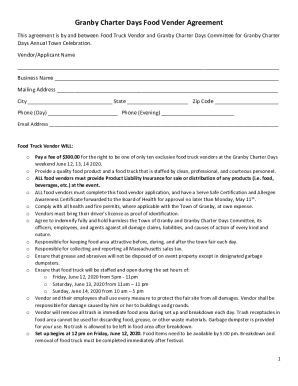 Fillable Online Food Truck Vendor Agreement - CivicLive Fax Email Print ...