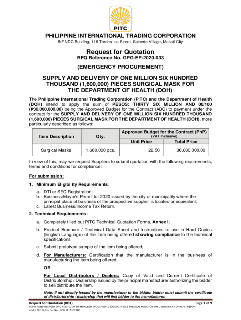 Fillable Online pitc gov Philippine International Trading - Overview ...