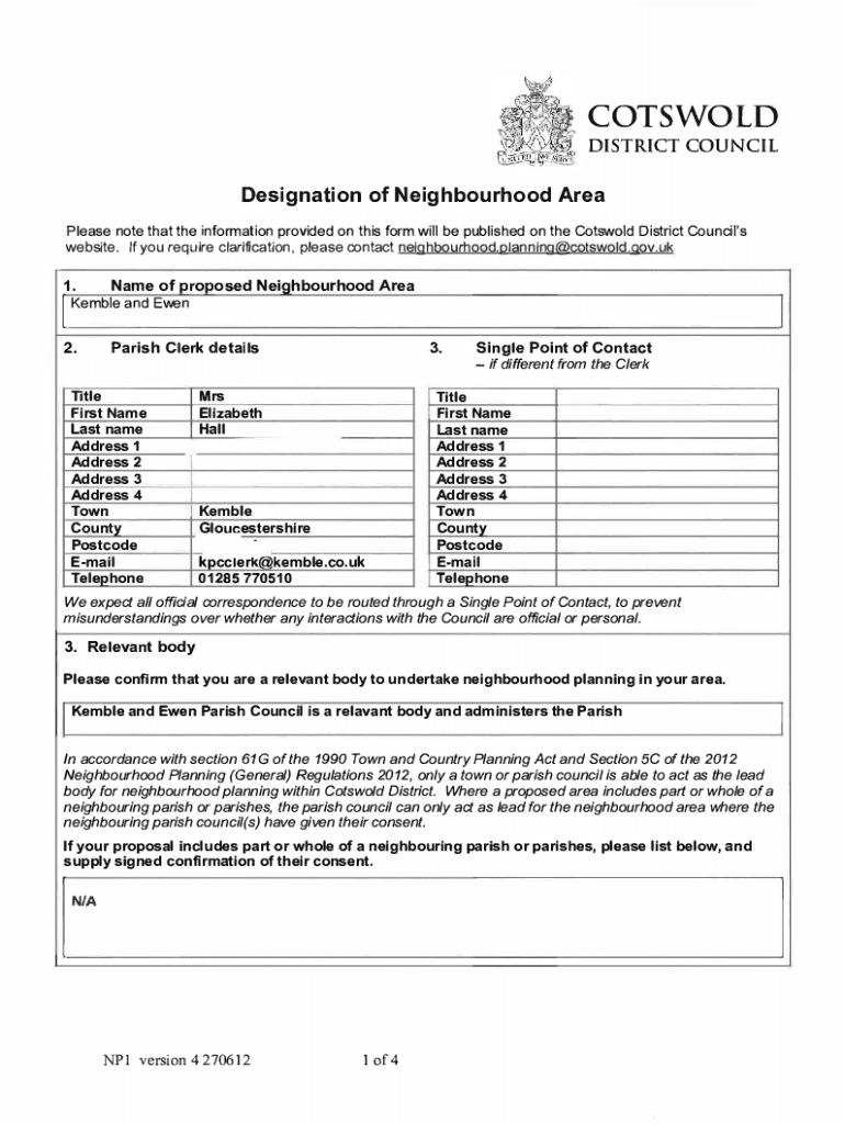Fillable Online Stow on the Wold and the Swells - Cotswold District Council Fax Email Print ...