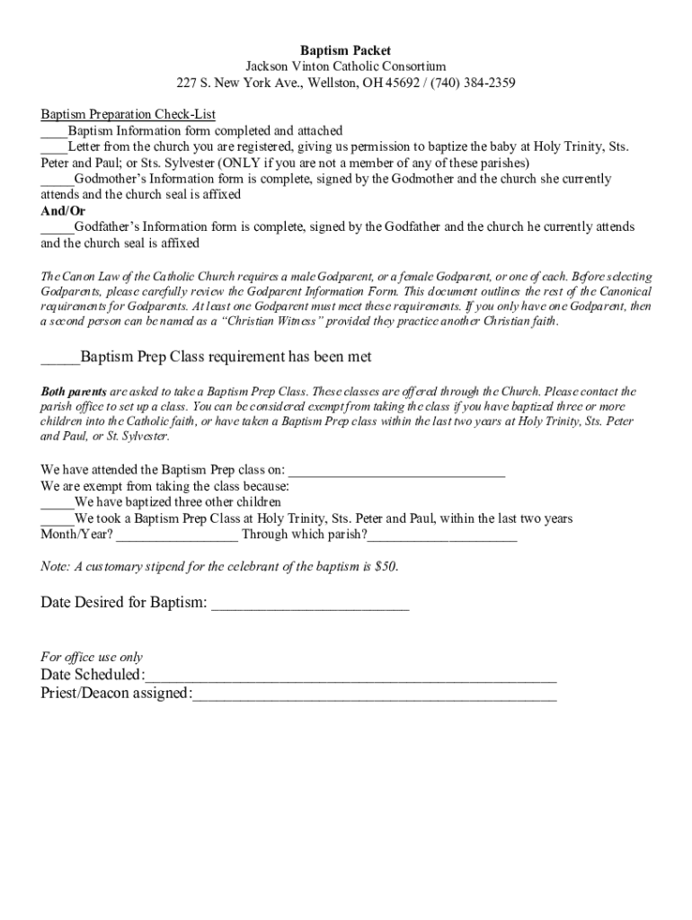 Fillable Online BAPTISM REGISTRATION FORMS Fax Email Print - pdfFiller