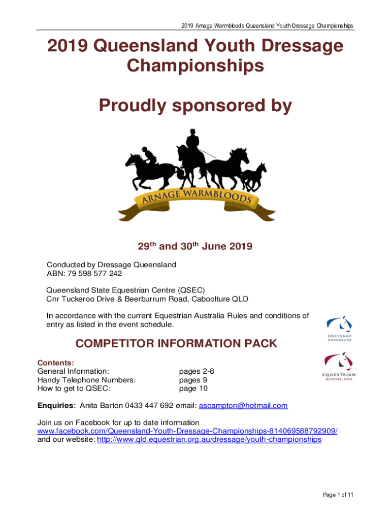 Fillable Online Queensland State Equestrian Centre (QSEC) - Nominate ...