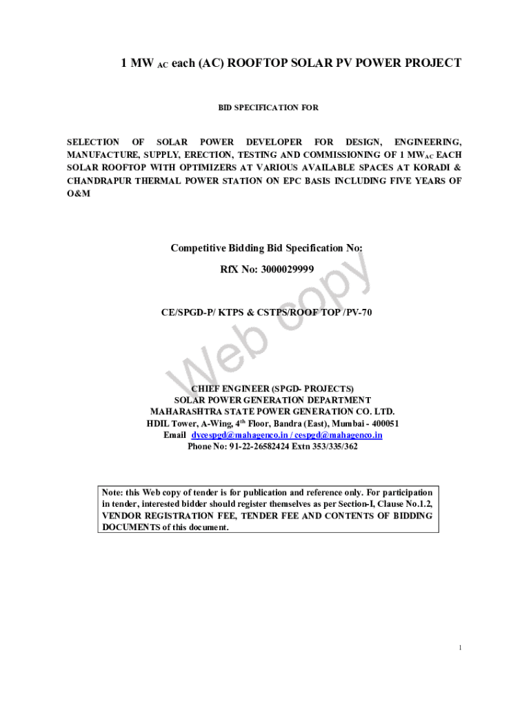 Fillable Online 2 MW (AC) Solar PV with 1 MW BESS Tender No. SECI/C&P ... Fax Email Print ...