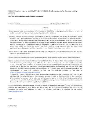 Fillable Online declaration of risk assumption and disclaimer Fax Email ...