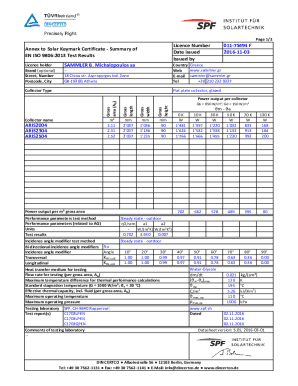 Fillable Online keymark certificate - Thylen Solar Systems Cyprus Fax ...