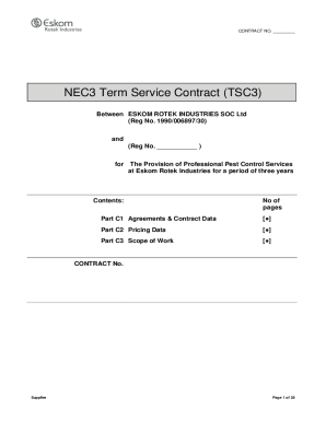 Fillable Online Between ESKOM ROTEK INDUSTRIES SOC Ltd Fax Email Print ...