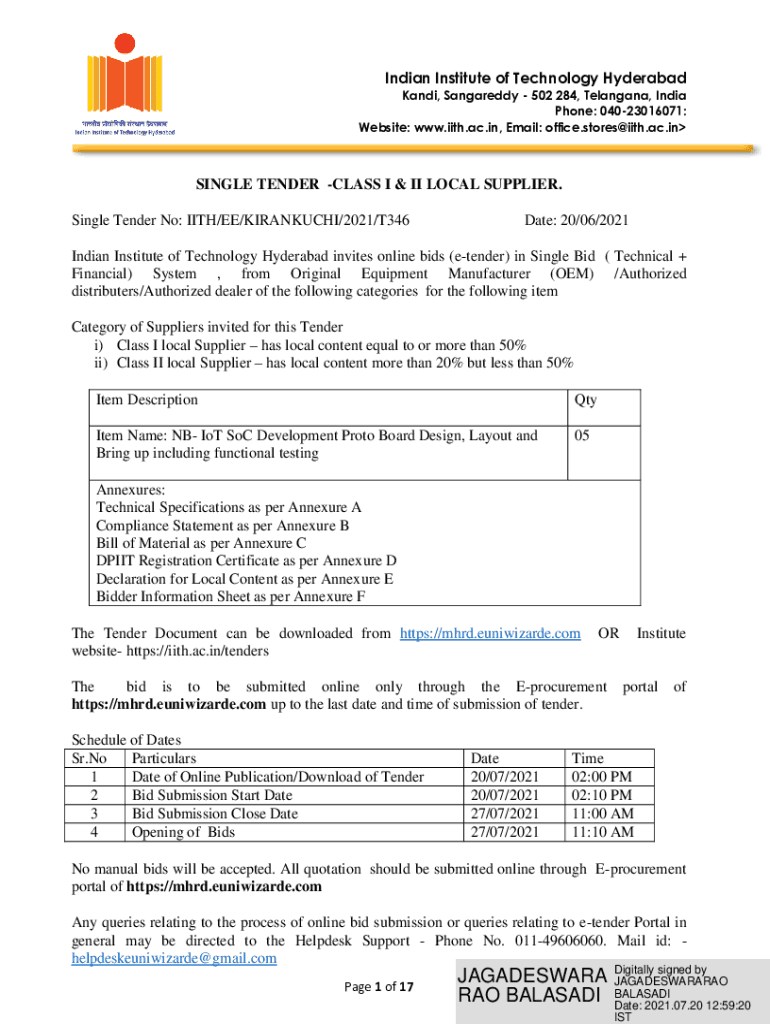 Fillable Online iith ac Item Name: NB- IoT SoC Development Proto Board ...