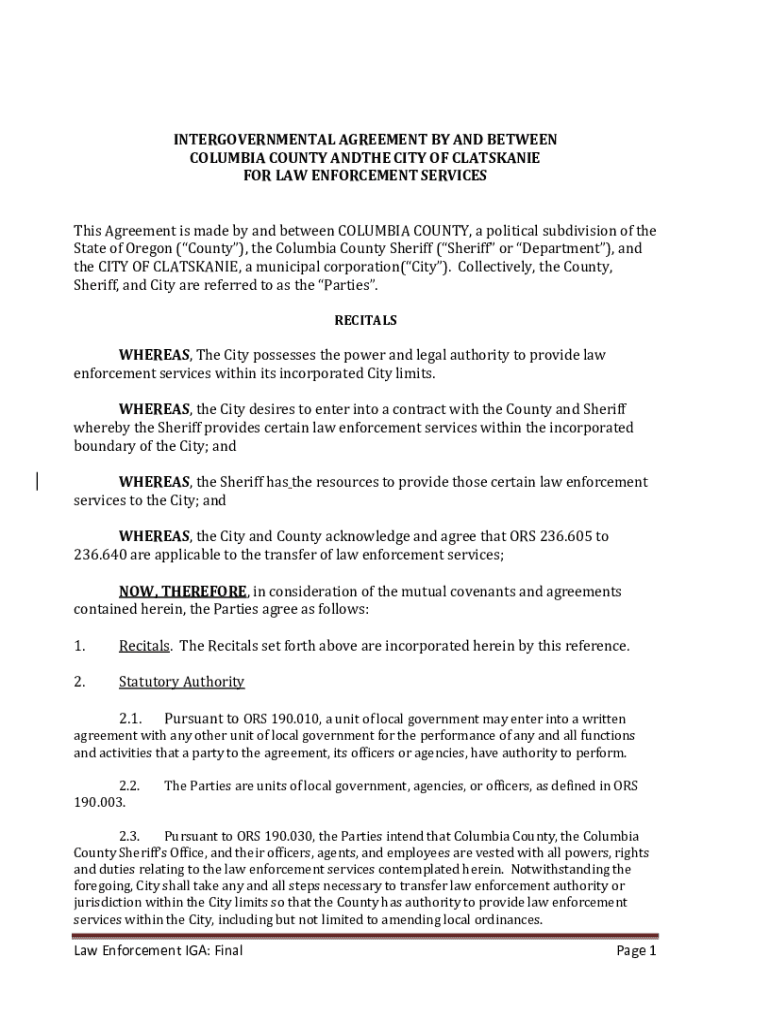 Fillable Online agreement for law enforcement and prosecution between Fax Email Print - pdfFiller