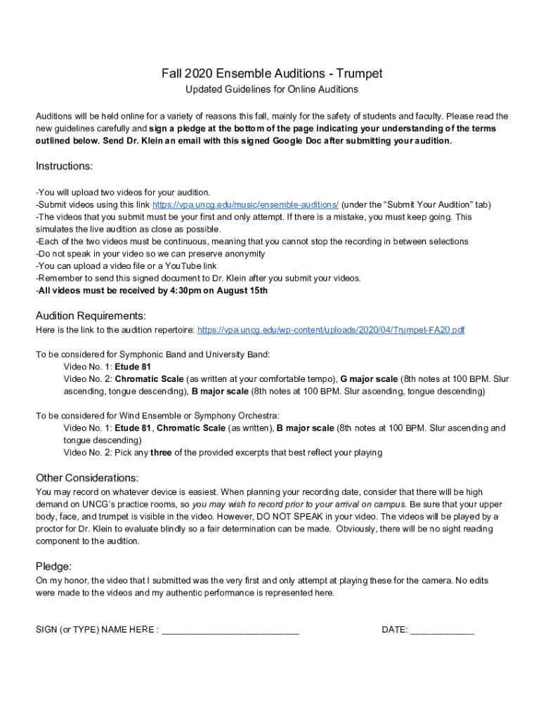 Fillable Online vpa uncg Audition Information - Department of Music ...