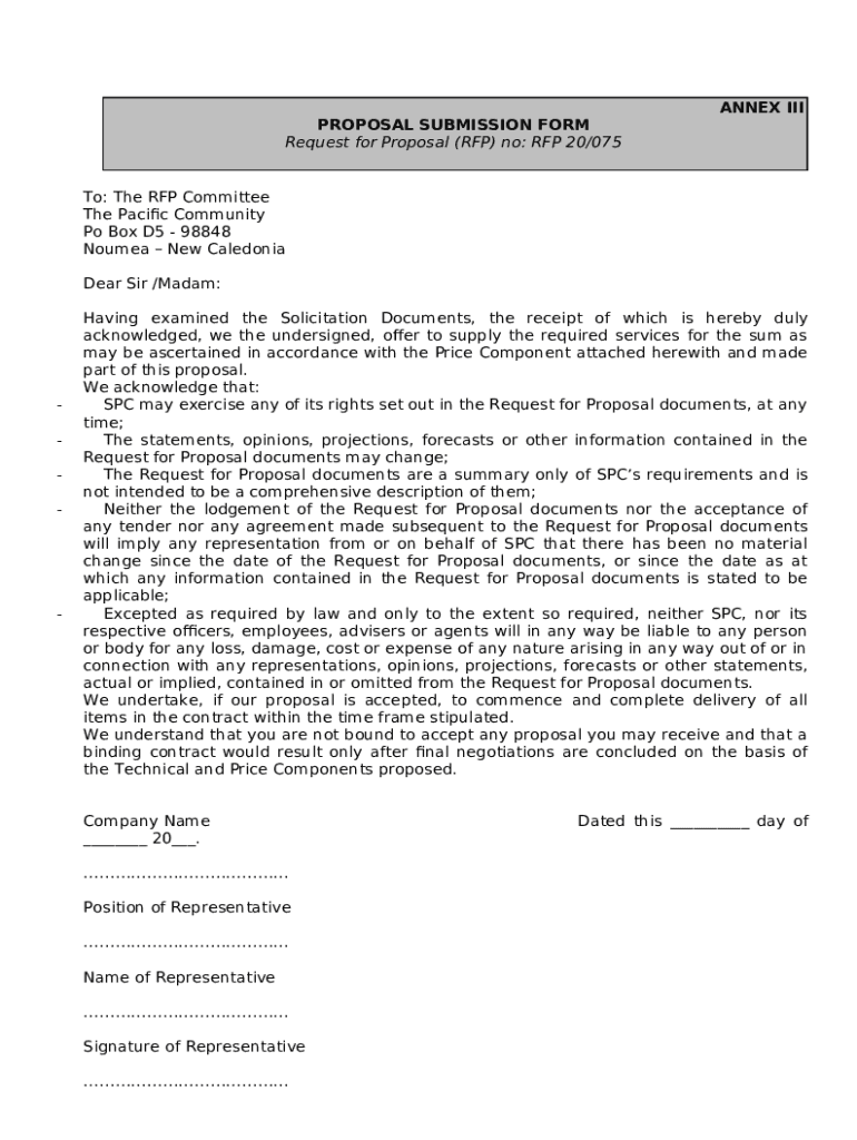 Request for Proposals (RFP)Hoh Tribe Doc Template | pdfFiller