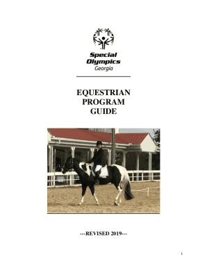 Fillable Online EQUESTRIAN PROGRAM GUIDE - Special Olympics Georgia Fax ...