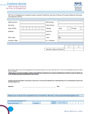 Fillable Online NHS Pension Forms & Guidance - National Services ...