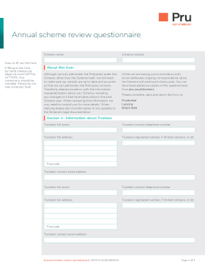 Fillable Online Annual scheme review questionnaire Fax Email Print ...