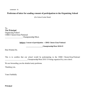 Fillable Online Consent Letter for School: Format and Samples ...