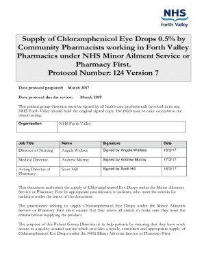 Fillable Online Patient Group Direction: For the supply of ... Fax ...