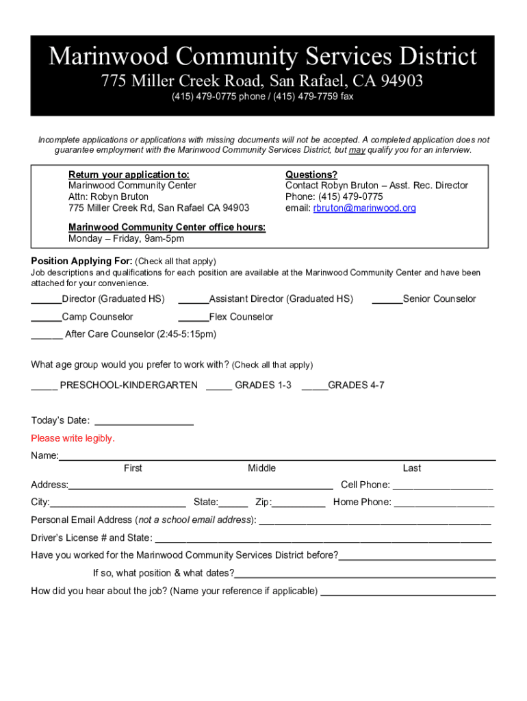 Fillable Online Fire Department Employment Opportunities Fax Email Print - pdfFiller