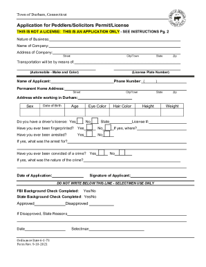 Fillable Online 2021 Peddler Permit Application Fax Email Print - pdfFiller