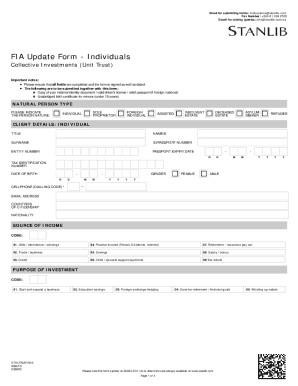 Fillable Online New Business Investment Form - Legal Entity - STANLIB ...