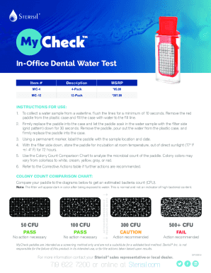 Fillable Online maxill H2O Dental Unit Water Lines In-Office Testing ...