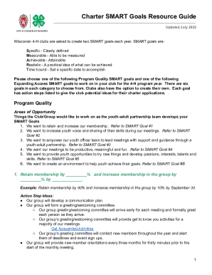 Fillable Online Using the 4-H Pledge to Create SMART Goals Fax Email ...
