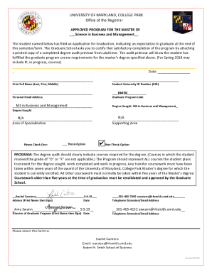 Fillable Online networth rhsmith umd Degree InformationUniversity of ...