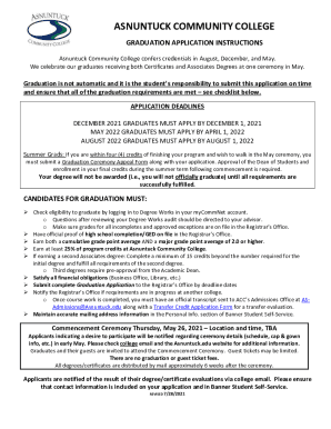 Fillable Online GRADUATION APPLICATION INSTRUCTIONS Fax Email Print ...