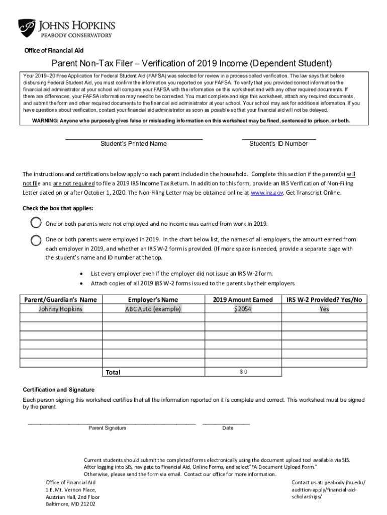Fillable Online peabody jhu Standard Verification Worksheet V1 ...