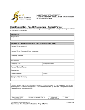 Fillable Online Best Design Rail / Road Infrastructure - Project Partner Fax Email Print - pdfFiller