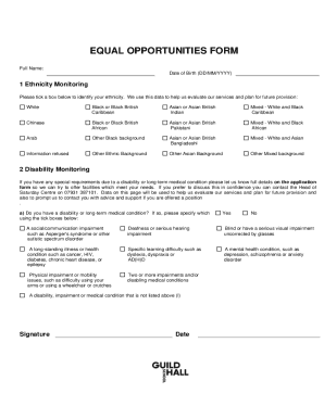 Fillable Online SAMPLE ETHNIC ORIGIN AND GENDER MONITORING ... Fax ...