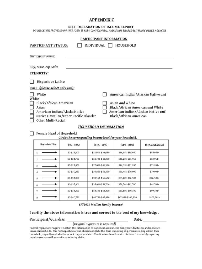 Fillable Online HPRP Self-Declaration of Income Template Fax Email ...