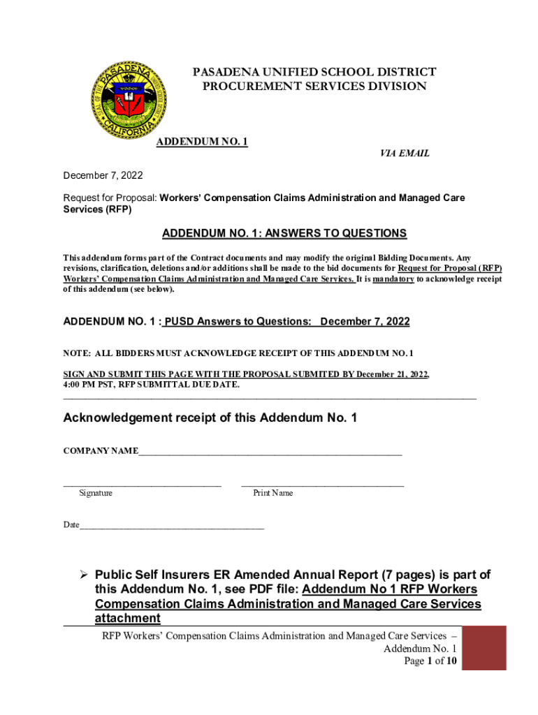 Fillable Online workers' compensation tpa claims Bids, RFP & Government ...