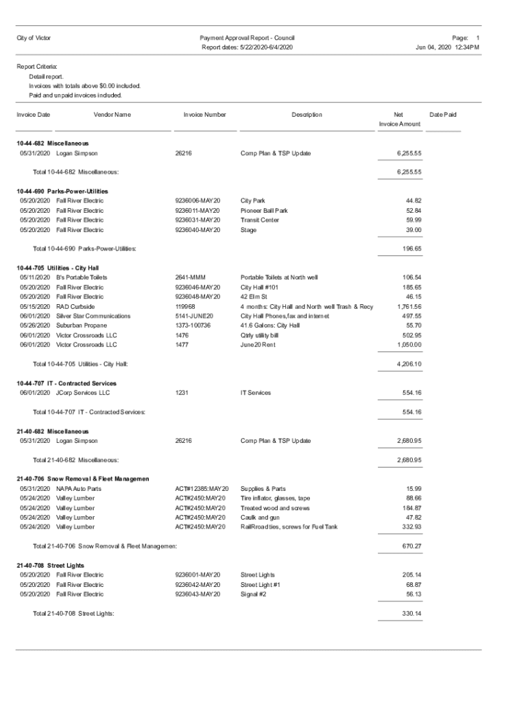 Fillable Online Invoices with totals above $0 Fax Email Print - pdfFiller