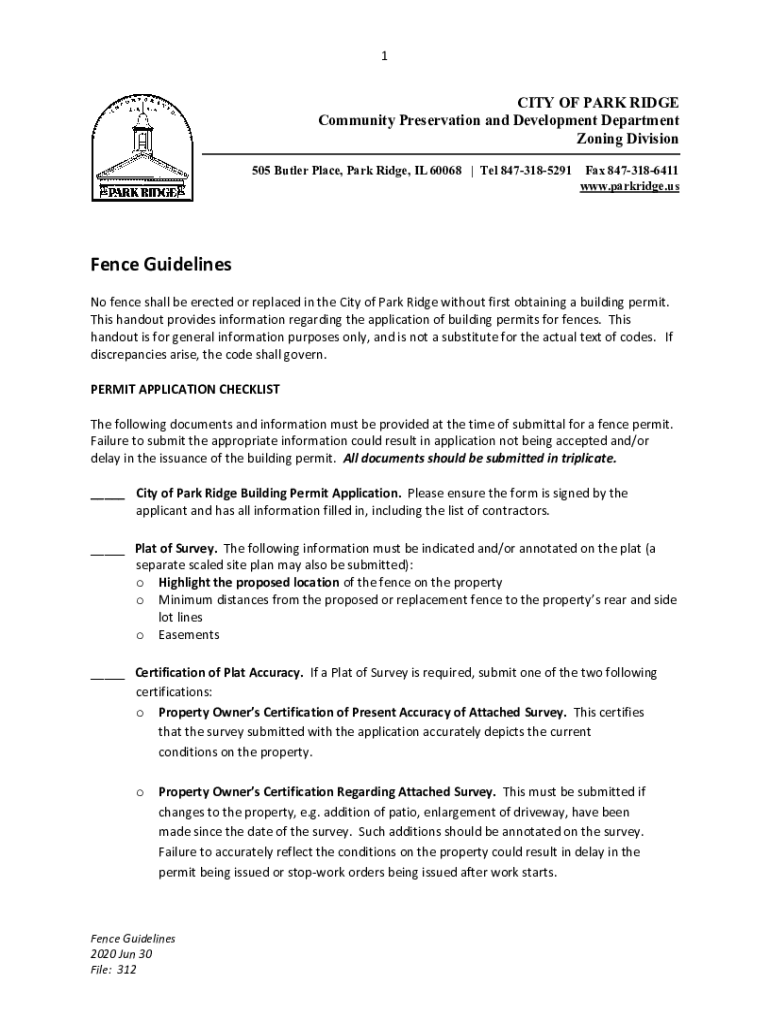 Fillable Online City of Park Ridge - Subdivision Application - Yumpu ...