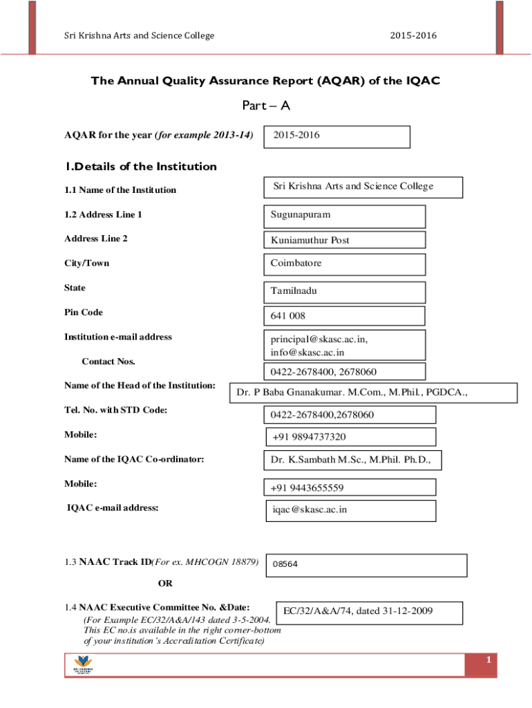 Fillable Online skasc ac Internal Quality Assurance Cell (IQAC) REPORTS ...