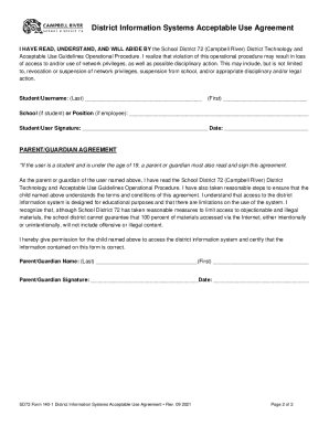 Fillable Online Form 140-1 Acceptable Use Agreement Fax Email Print ...