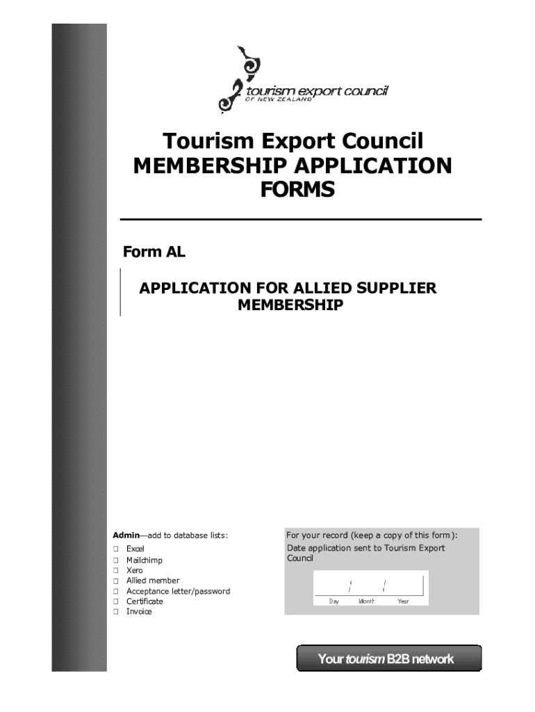Fillable Online Application Forms - Tourism Export Council New Zealand ...