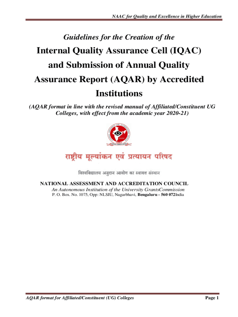 Fillable Online ggnindia dronacharya (AQAR format in line with the ...