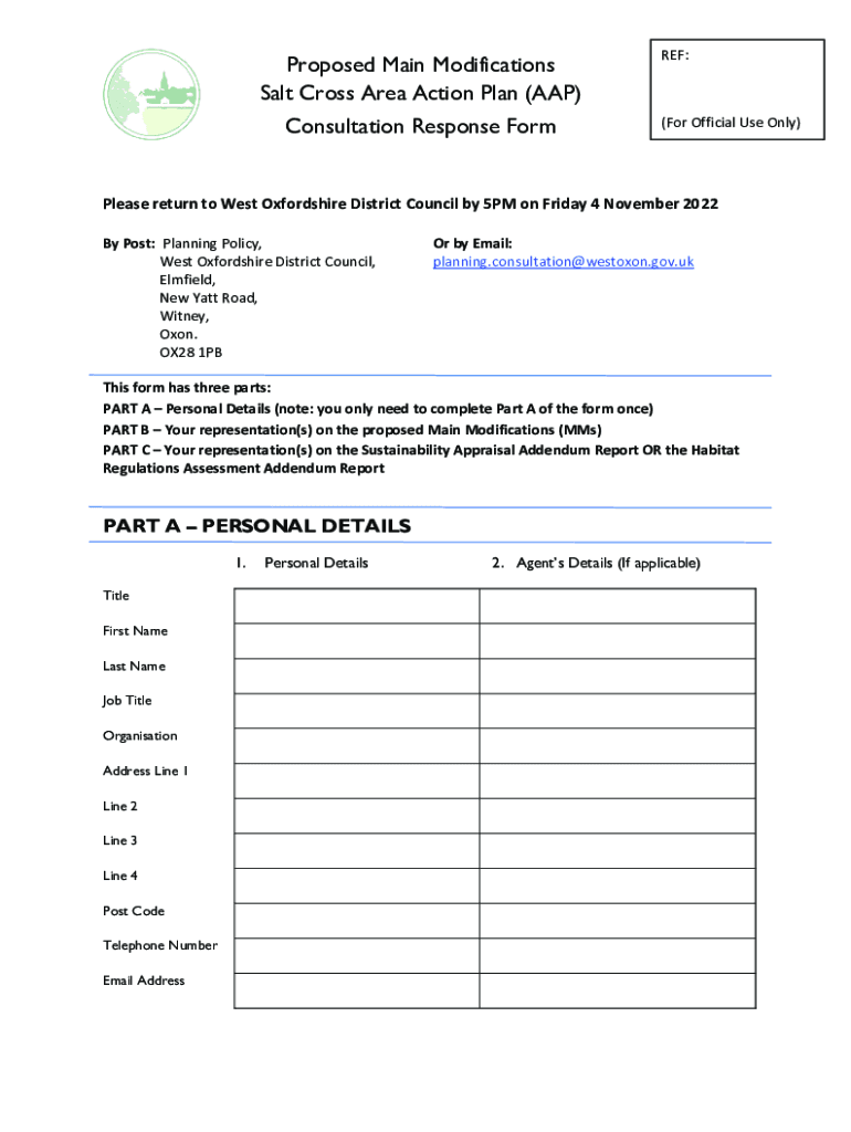 Fillable Online AAP Main Modifications Response Form. AAP Main Modifications Response Form Fax ...