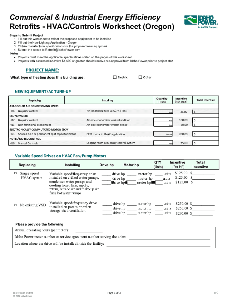 Fillable Online Easy Upgrades HVAC Worksheet (CRR 129.2) Fax Email ...