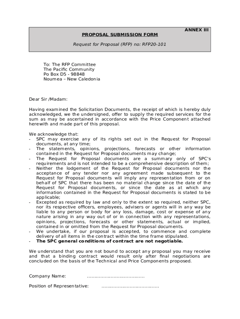 REQUEST FOR PROPOSAL (RFP)Revision 1 (Submission ... Doc Template ...