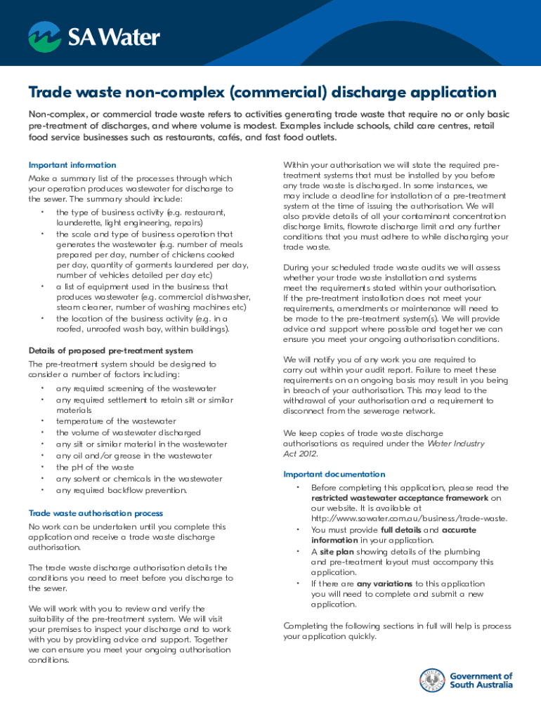 Fillable Online Wastewater Discharge Permit Application - King County ...