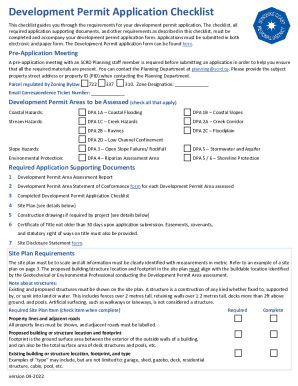 Fillable Online Development Permit Application Checklist Fax Email Print - pdfFiller