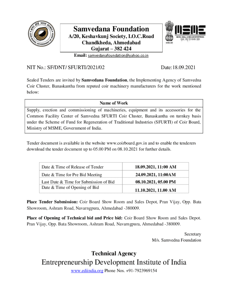 Fillable Online coirboard gov Samvedana Foundation - Coir Board Fax ...