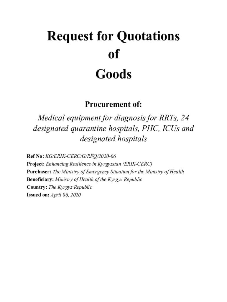 Fillable Online Request for Quotation (RFQ) & Newspaper advertisement ...