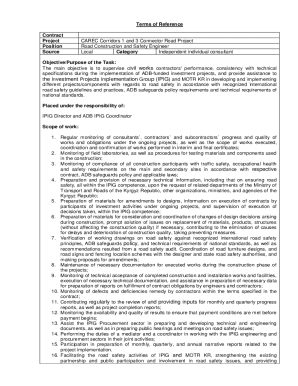 Fillable Online Terms of Reference - Gujarat State Highway Project Fax ...