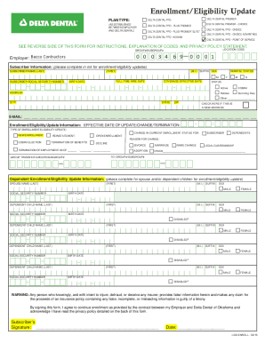 Fillable Online Delta Dental Enrollment Form - Revize Fax Email Print ...