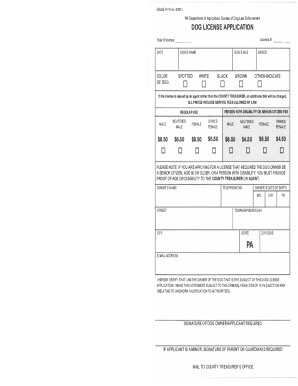 Fillable Online Lifetime Dog License Form - Snyder County Fax Email ...