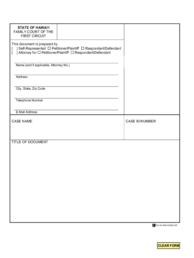 Fillable Online state of hawai'i family court first circuit affidavit of plaintiff (for ... Fax ...